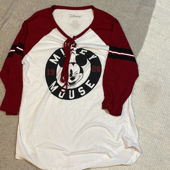 Disney | Tops | Disney Red And White Raglan Ft Mickey Mouse | Poshmark